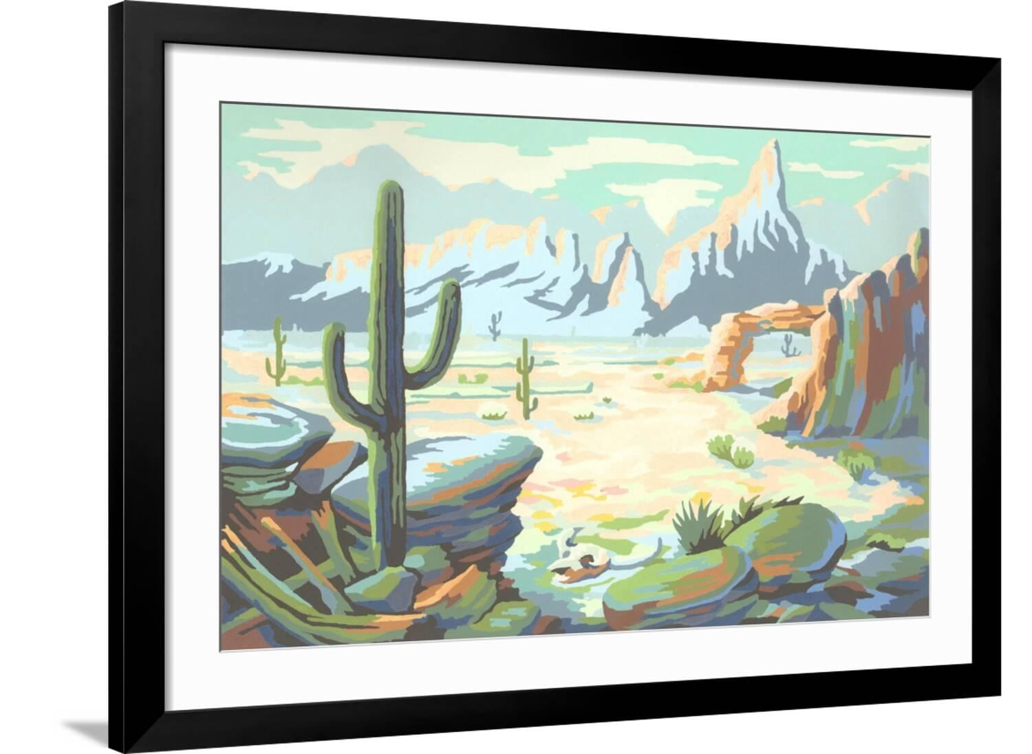 Art.com Paint by Numbers, Desert Scene Art Print, Black Frame Wall Art ...