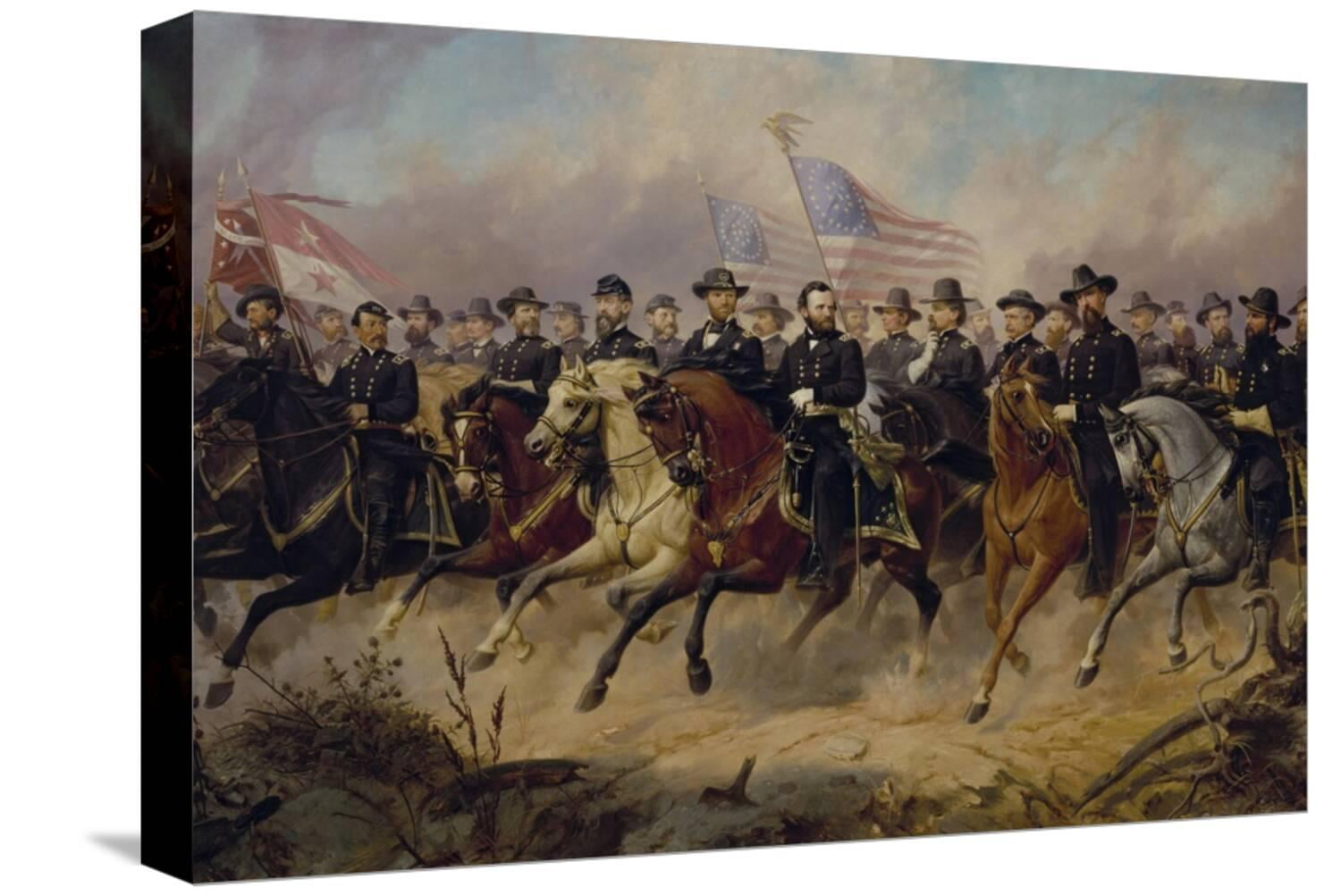 Art.com Painting of Ulysses S. Grant and His Generals by Ole Peter Hansen Balling Stretched ...