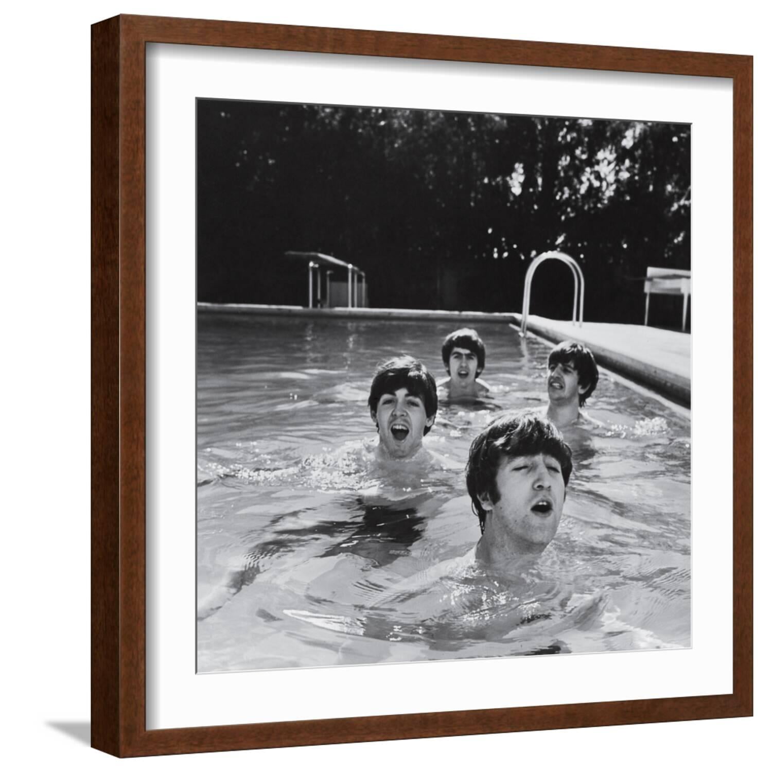 Art.com Paul McCartney, George Harrison, John Lennon and Ringo Starr Taking a Dip in a Swimming ...
