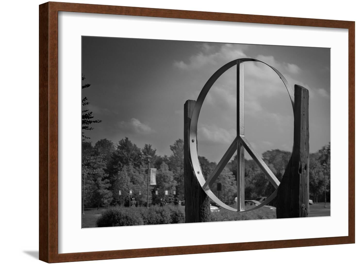 Art.com Peace Sign Woodstock Hall of Fame Photo, Brown Frame Wall Art ...