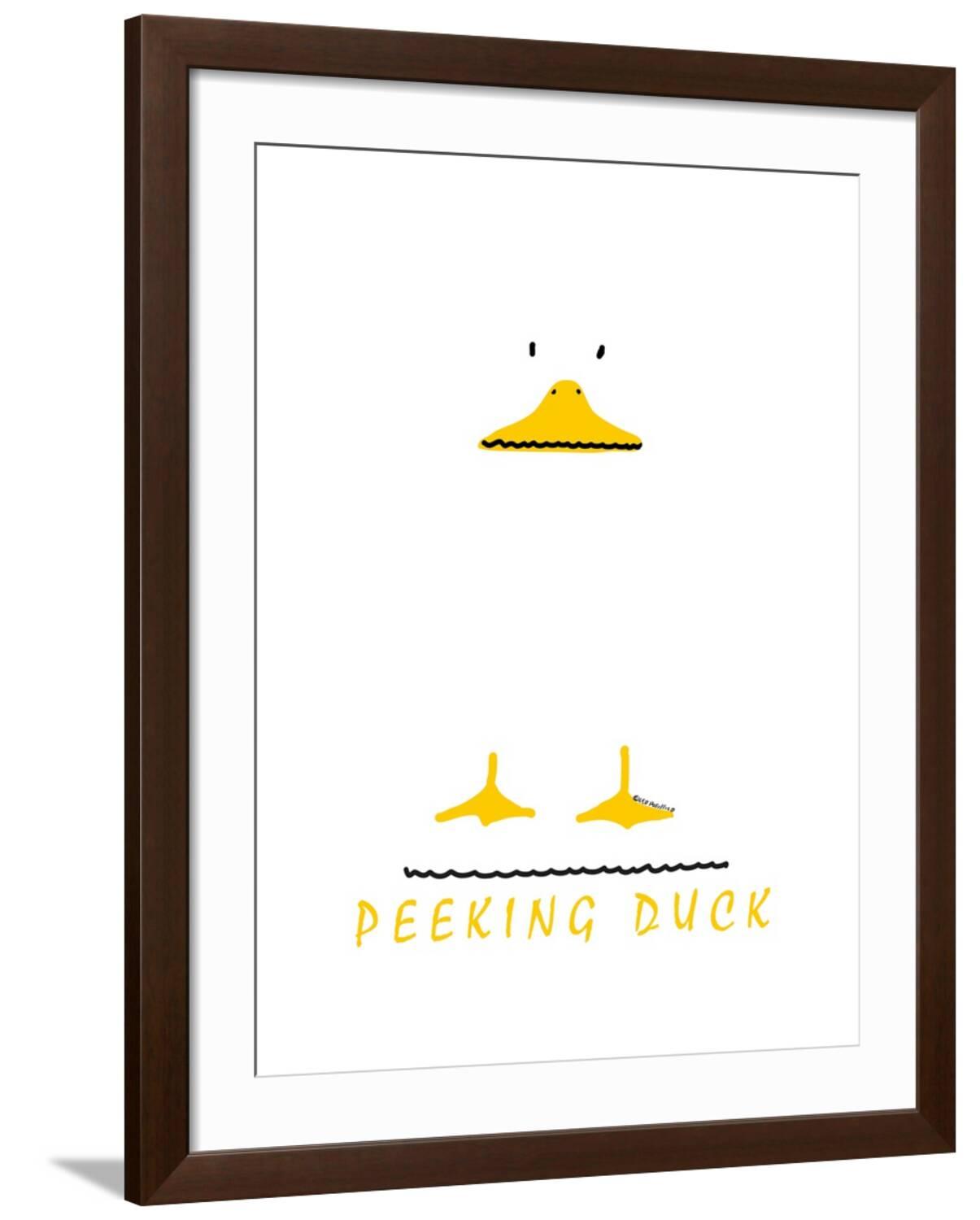 Art.com Peeking Duck Art Print by Leo Posillico, Brown Frame Wall Art ...