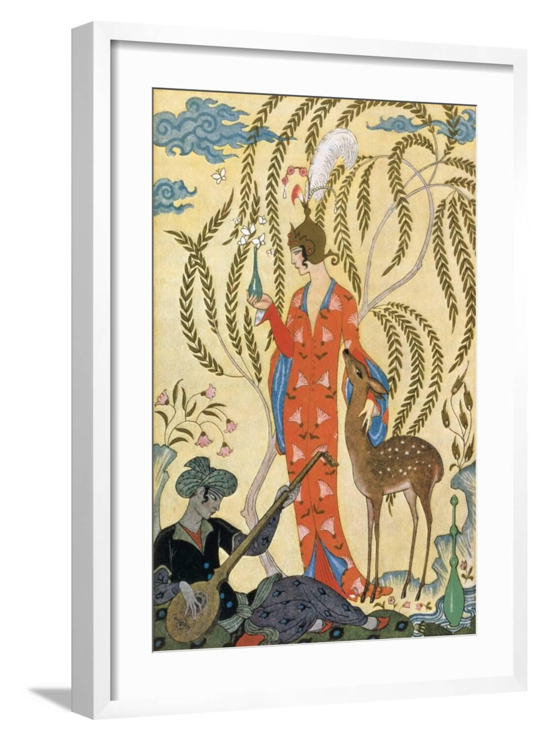 Art.com Persia Art Print by Georges Barbier, White Frame Wall Art, 21 ...
