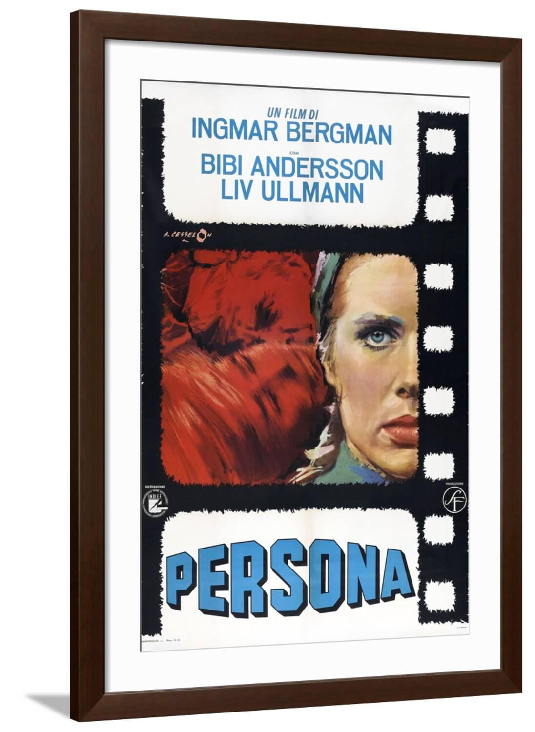Art.com Persona, Italian poster, Liv Ullmann, 1966 Art Print, Brown ...