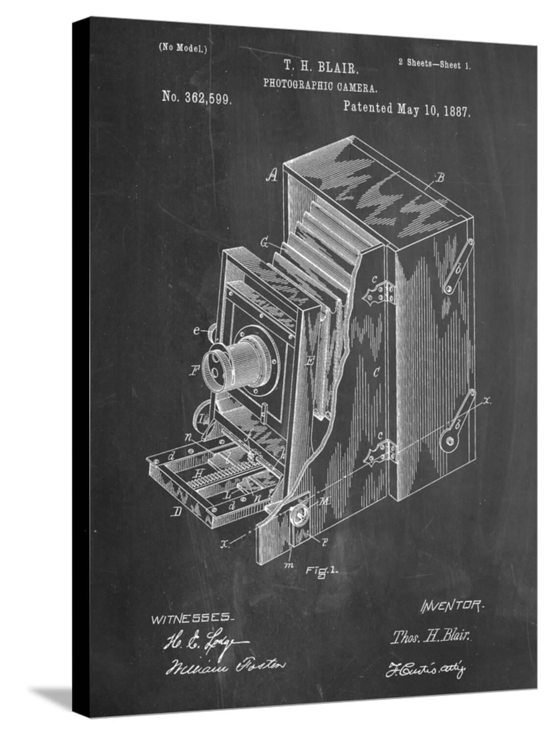 Art.com Photographic Camera 1887 Patent Stretched Canvas Print Wall Art ...