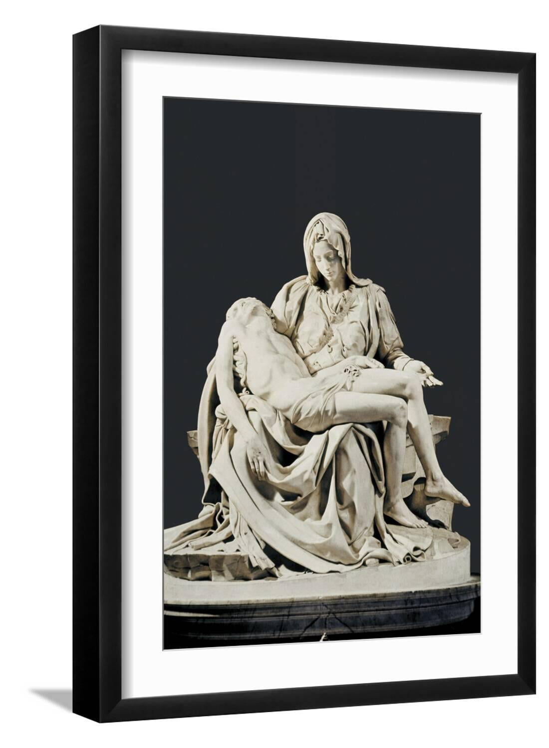 Art.com Pieta Art Print by Michelangelo, Black Frame Wall Art, 17" x 23 ...