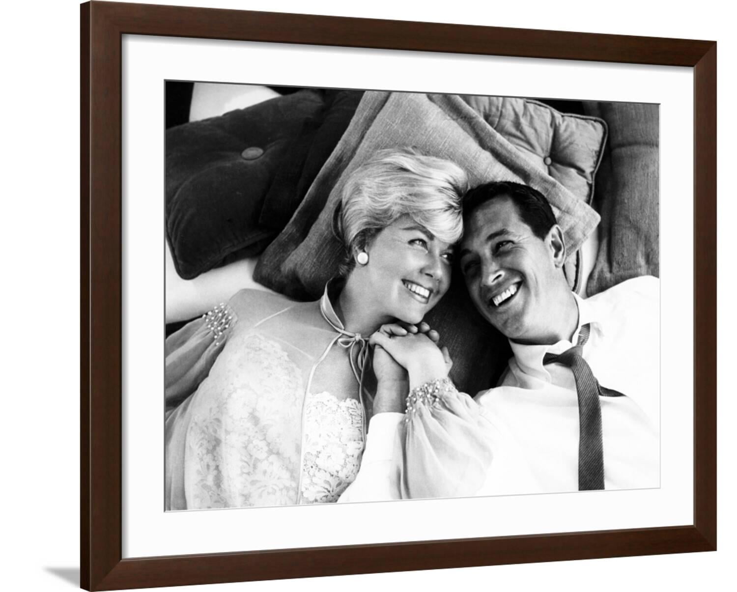 Art.com Pillow Talk, Doris Day, Rock Hudson, 1959 Photo, Brown Frame ...