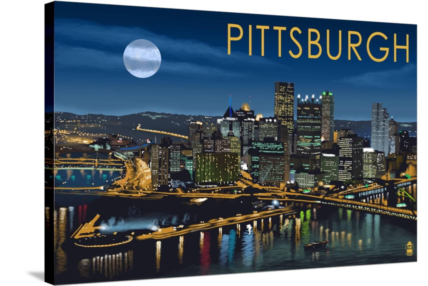 Pittsburgh Skyline At Night Print