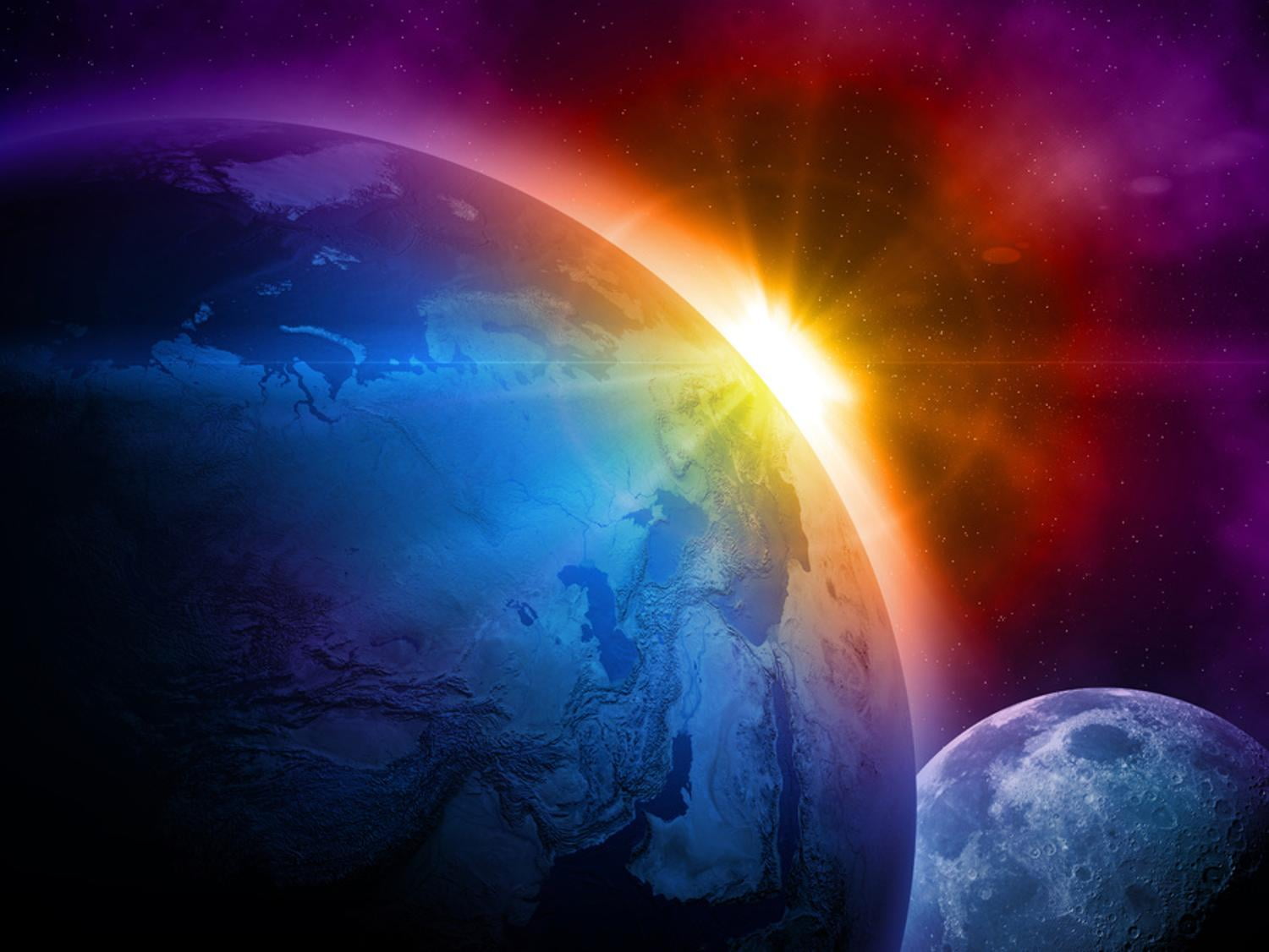 Art.com Planet Earth With Sunrise In Space Art Print by alanuster, 32 ...