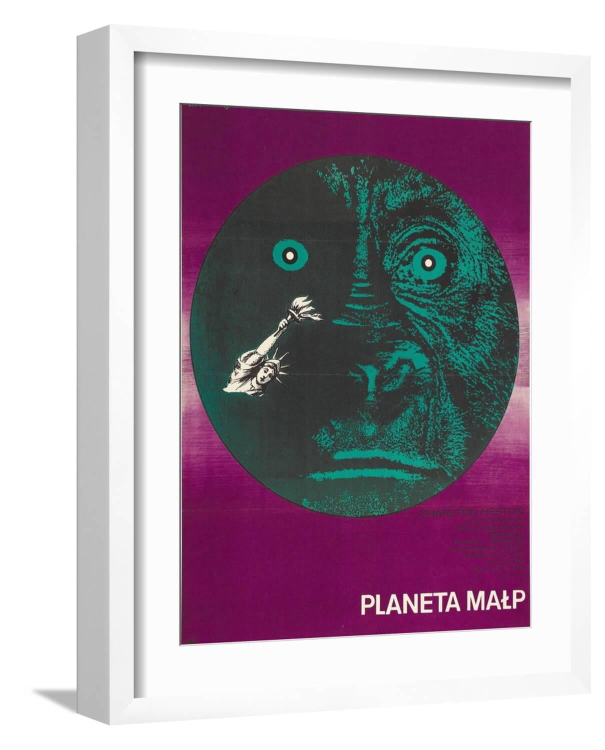 Art.com Planet of the Apes, Polish Movie Poster, 1968 Art Print, White ...