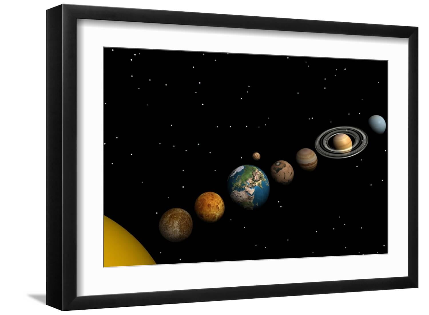 Art.com Planets of the Solar System Art Print, Black Frame Wall Art, 23 ...