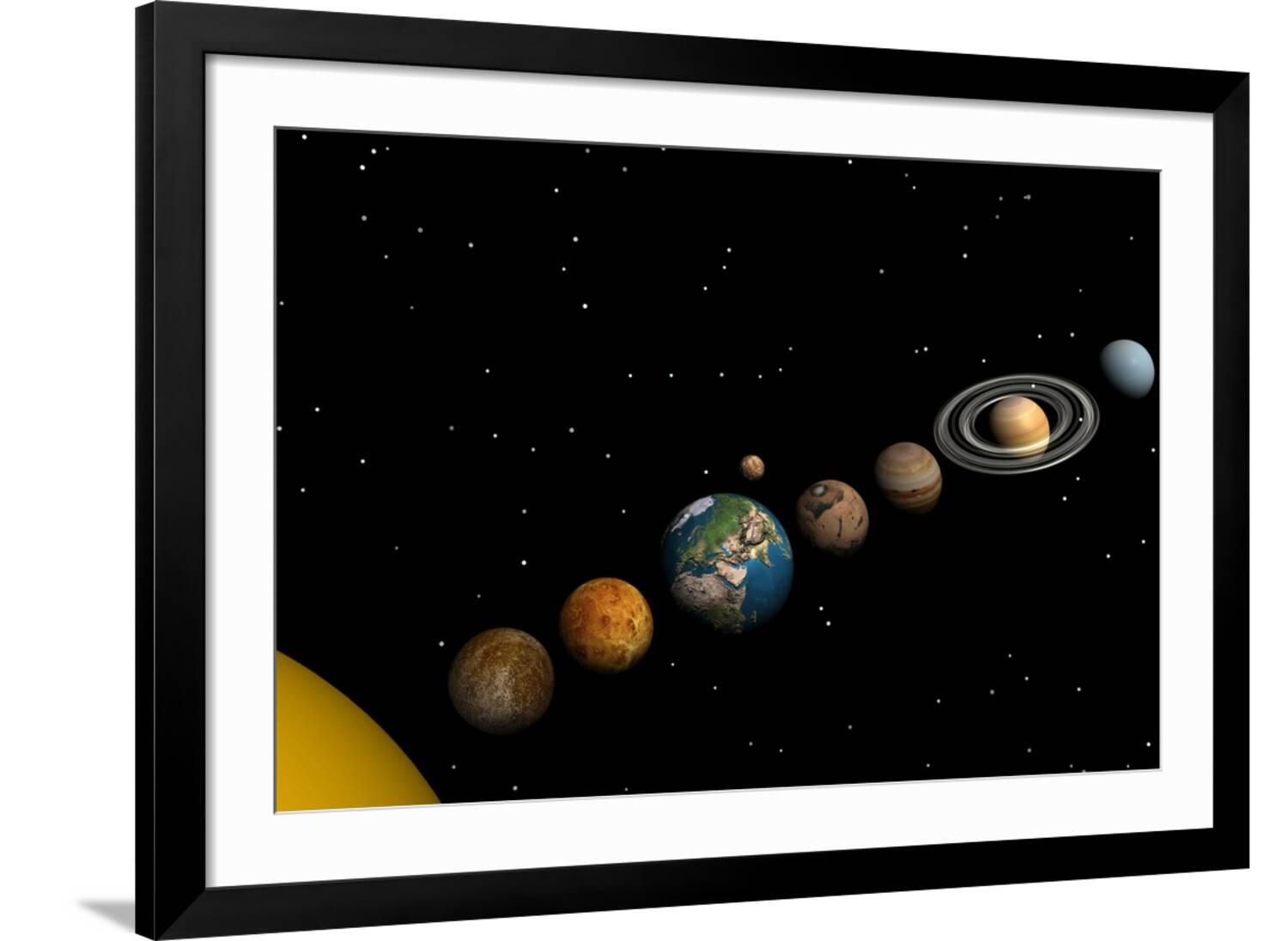 Art.com Planets of the Solar System Art Print, Black Frame Wall Art, 44 ...