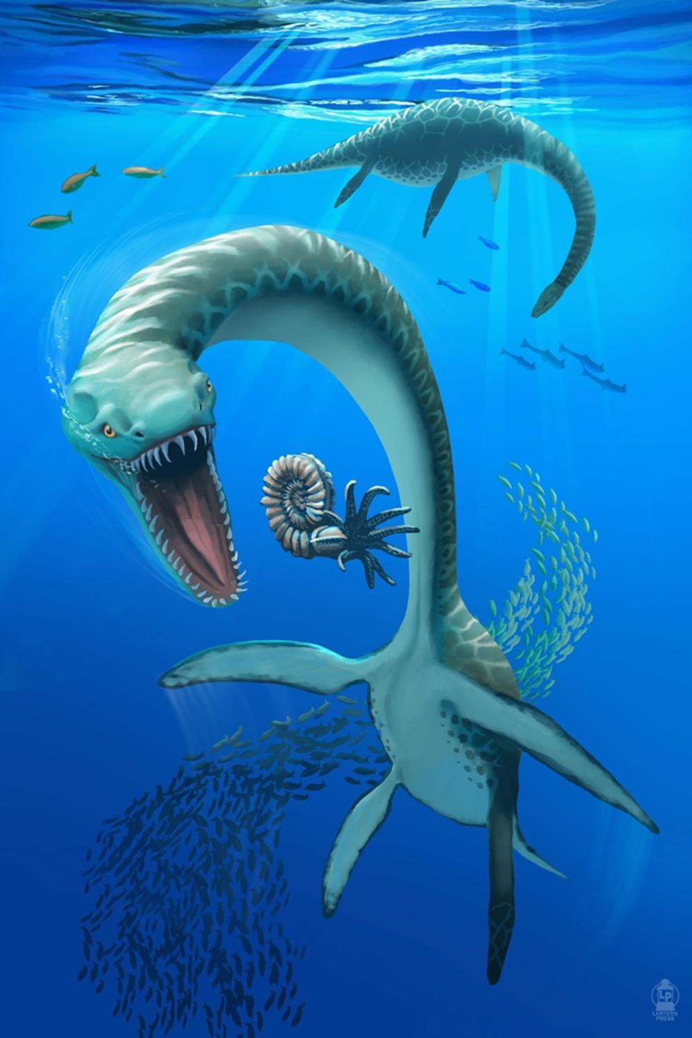 Art.com Plesiosaurus Dinosaur Art Print by Lantern Press, 12" x 18 ...