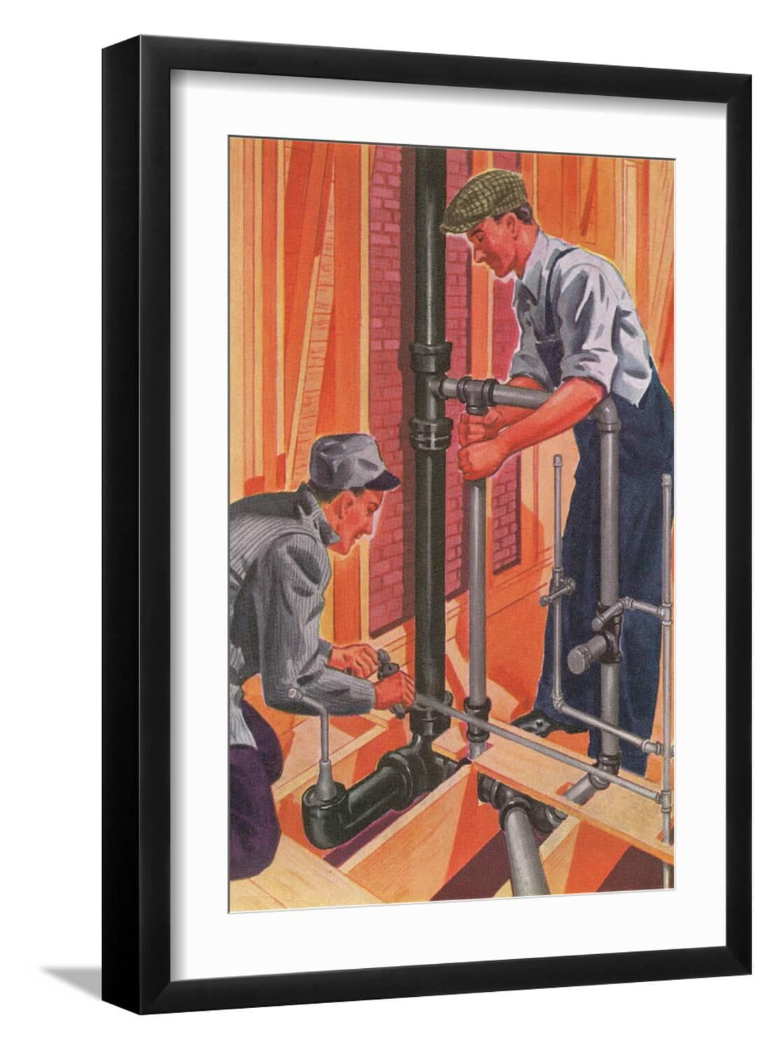 Art.com Plumbing and Pipefitting Art Print, Black Frame Wall Art, 17" x ...
