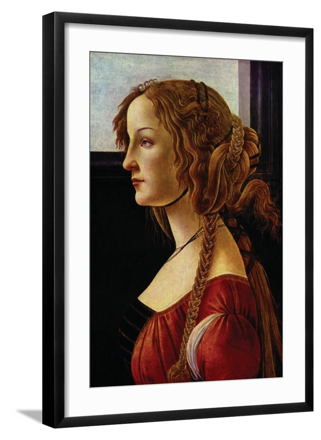 Art.com Portrait of Simonetta Vespucci Art Print by Sandro Botticelli, Black Frame Wall Art, 21 ...