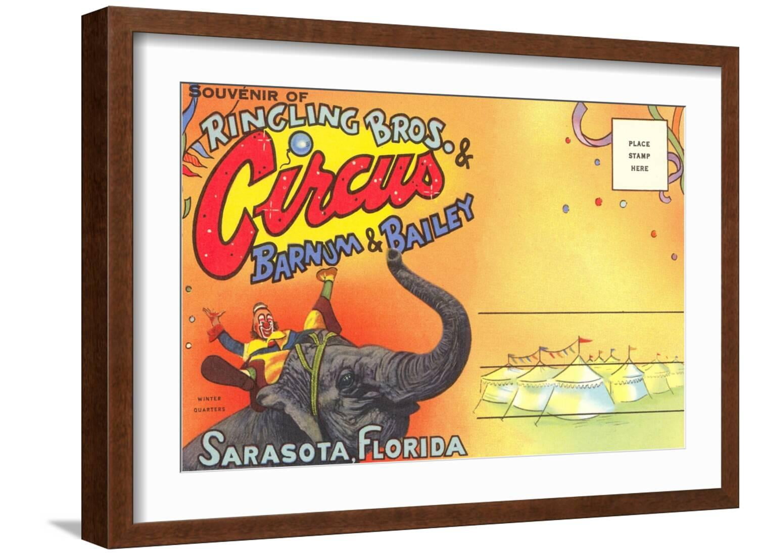Art.com Postcard Folder, Ringling Brothers Circus Art Print, Brown ...