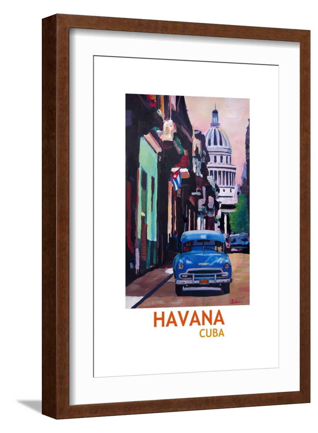 Art.com Poster Havana Cuba Street Scene Oldtimer Retro Art Print by ...