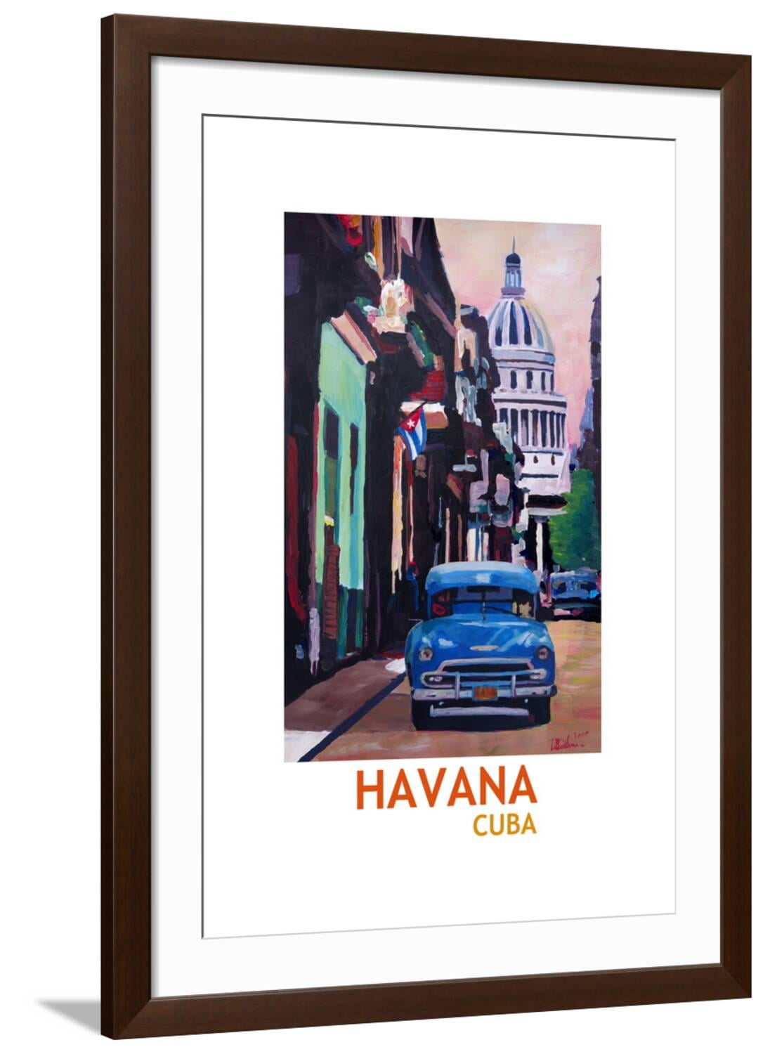 Art.com Poster Havana Cuba Street Scene Oldtimer Retro Art Print by ...