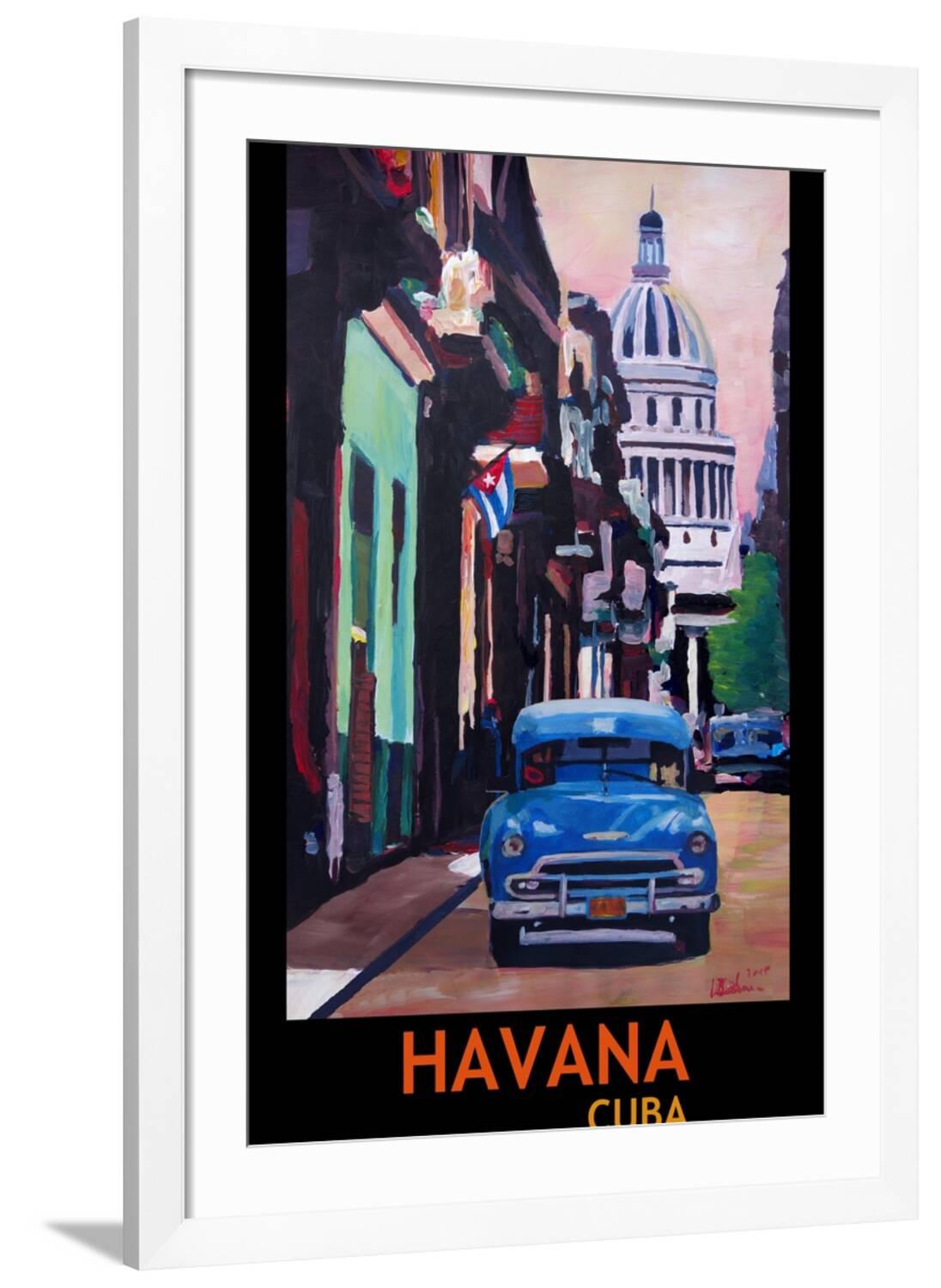 Art.com Poster Havana Cuba Street Scene Oldtimer Vintage Art Print by ...