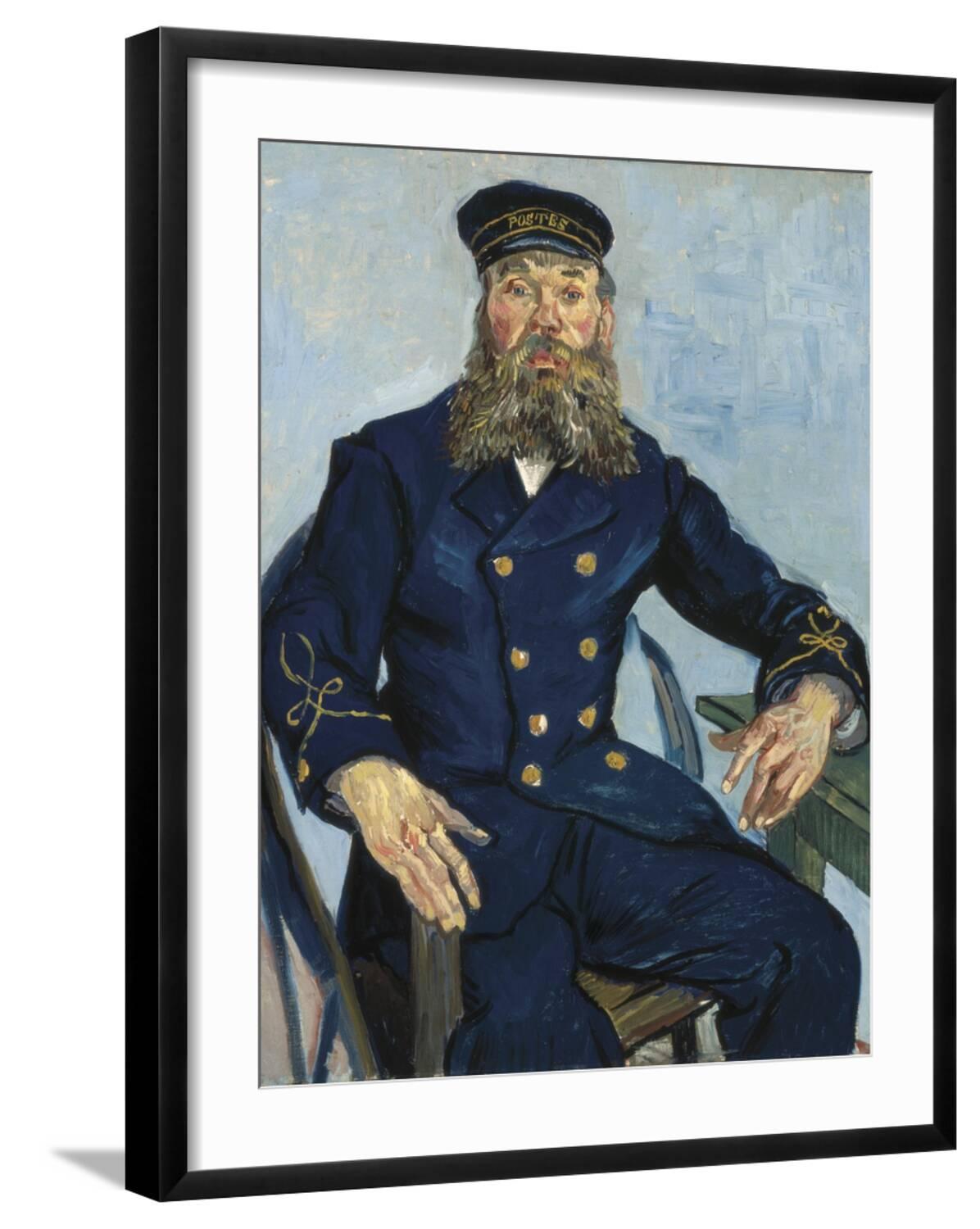 Art.com Postman Joseph Roulin Art Print by Vincent van Gogh, Black Frame Wall Art, 23" x 29 ...