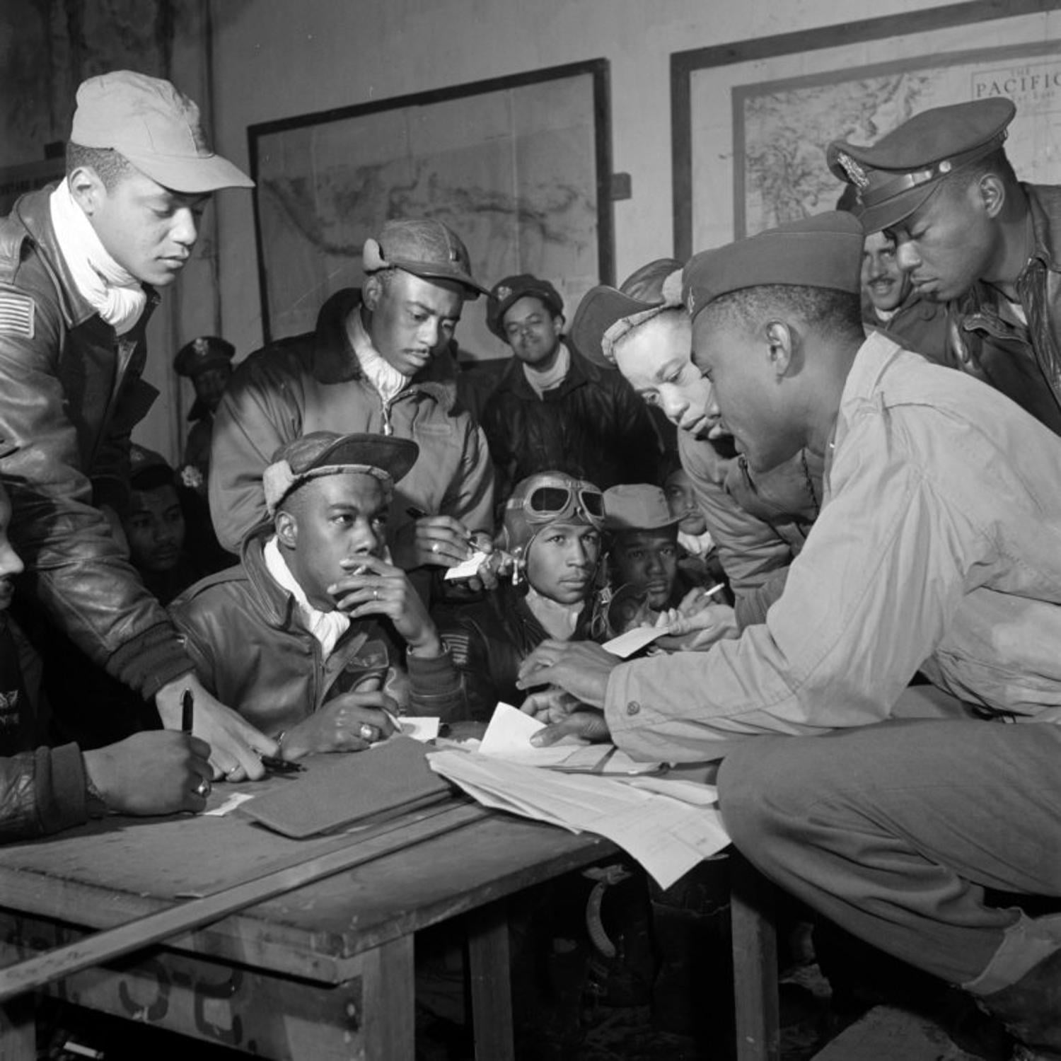 Art.com Preflight Briefing of Several Tuskegee Airmen at Ramitelli ...