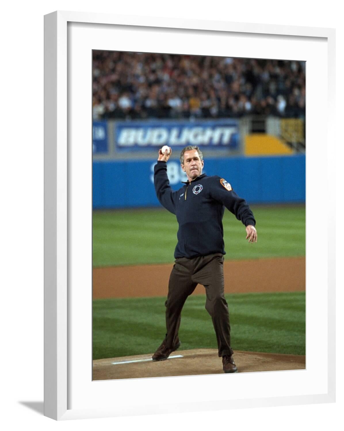 Art.com President George W. Bush Throws the Ceremonial First Pitch at ...