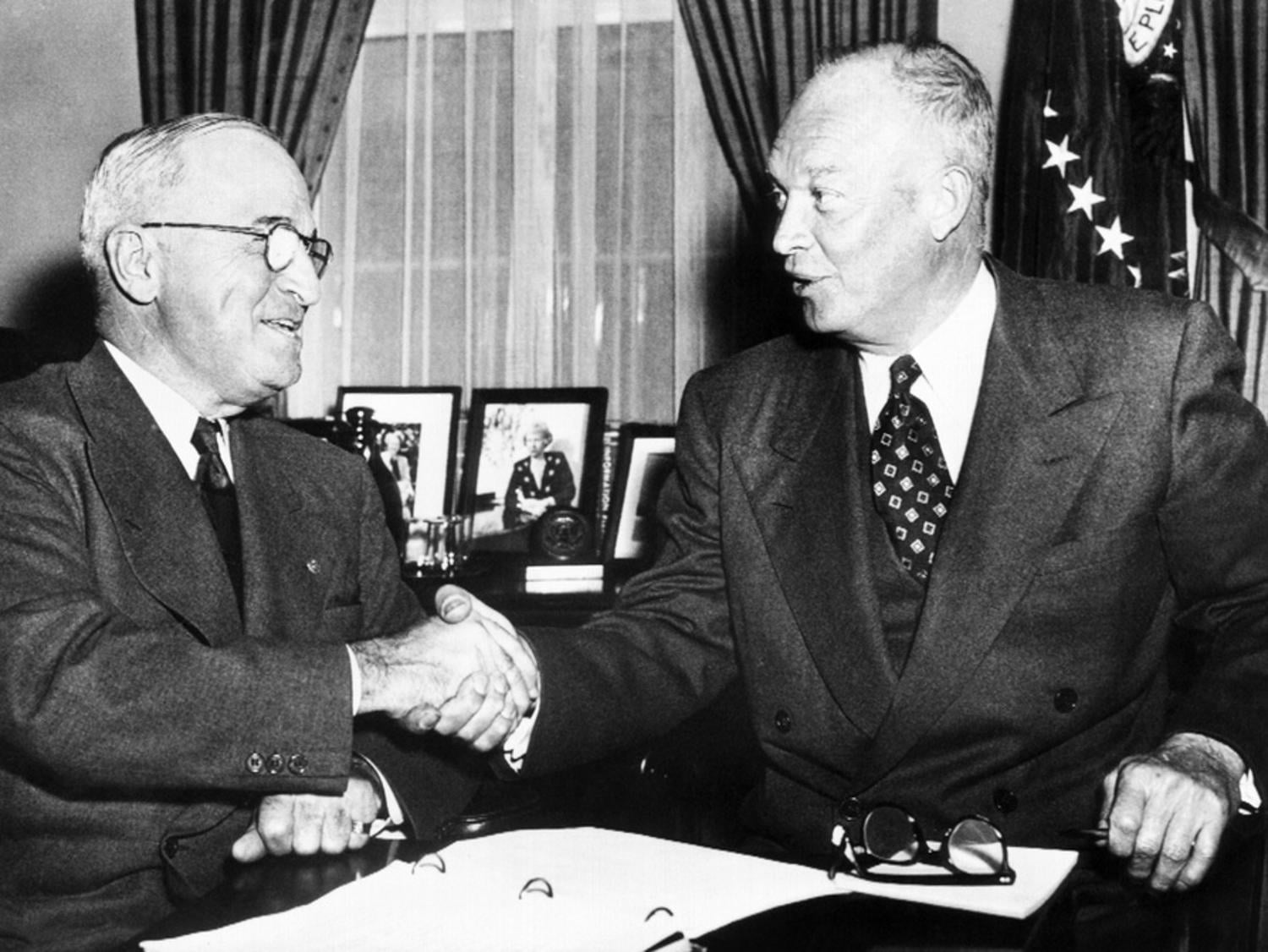 Art.com President Harry Truman with President Elect Dwight Eisenhower ...