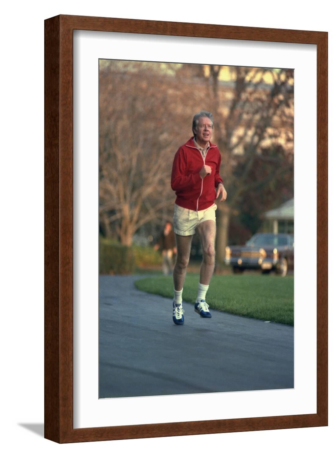 Art.com President Jimmy Carter Jogging. Nov. 20 1978 Photo, Brown Frame ...