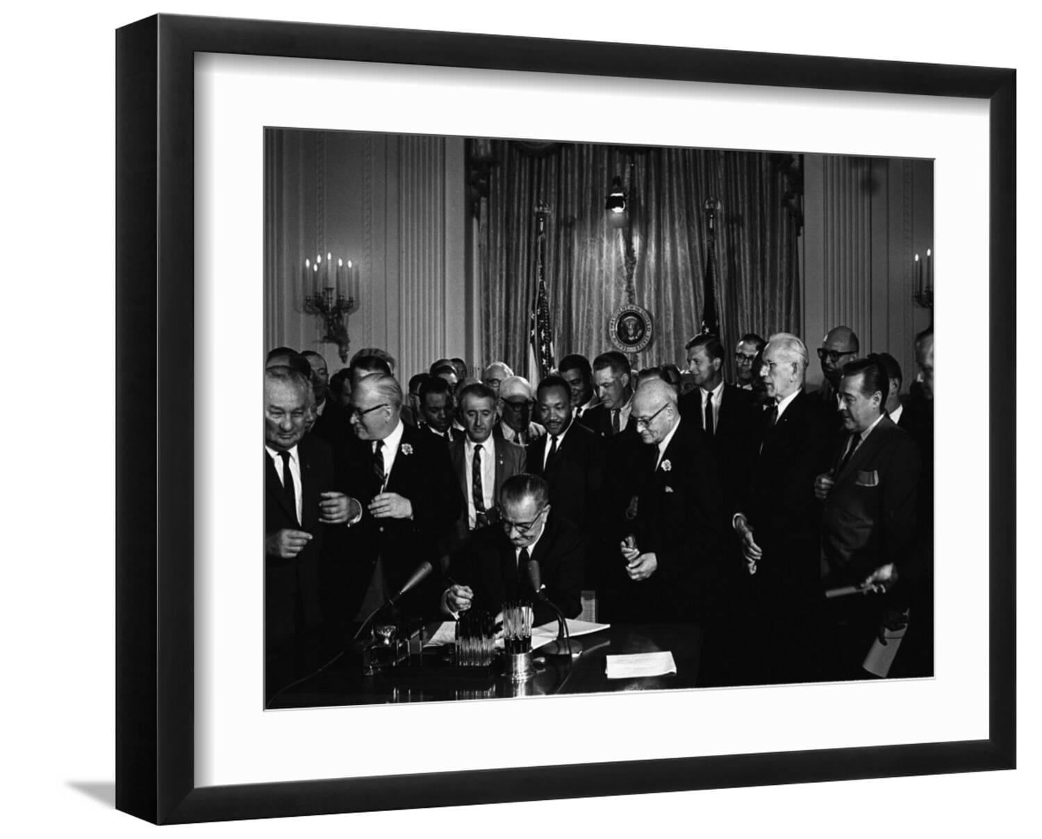 Art.com President Lyndon Johnson, Watched by Martin Luther King, Jr ...