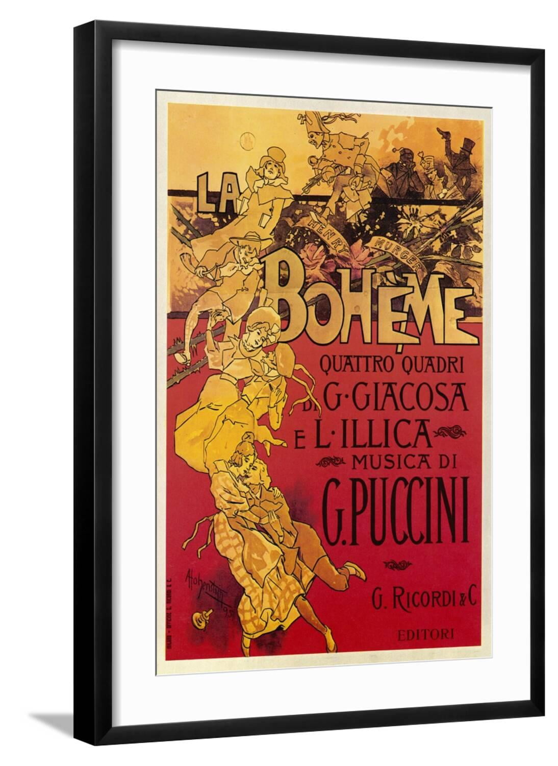 Art.com Puccini, La Boheme Art Print by Adolfo Hohenstein, Black Frame ...