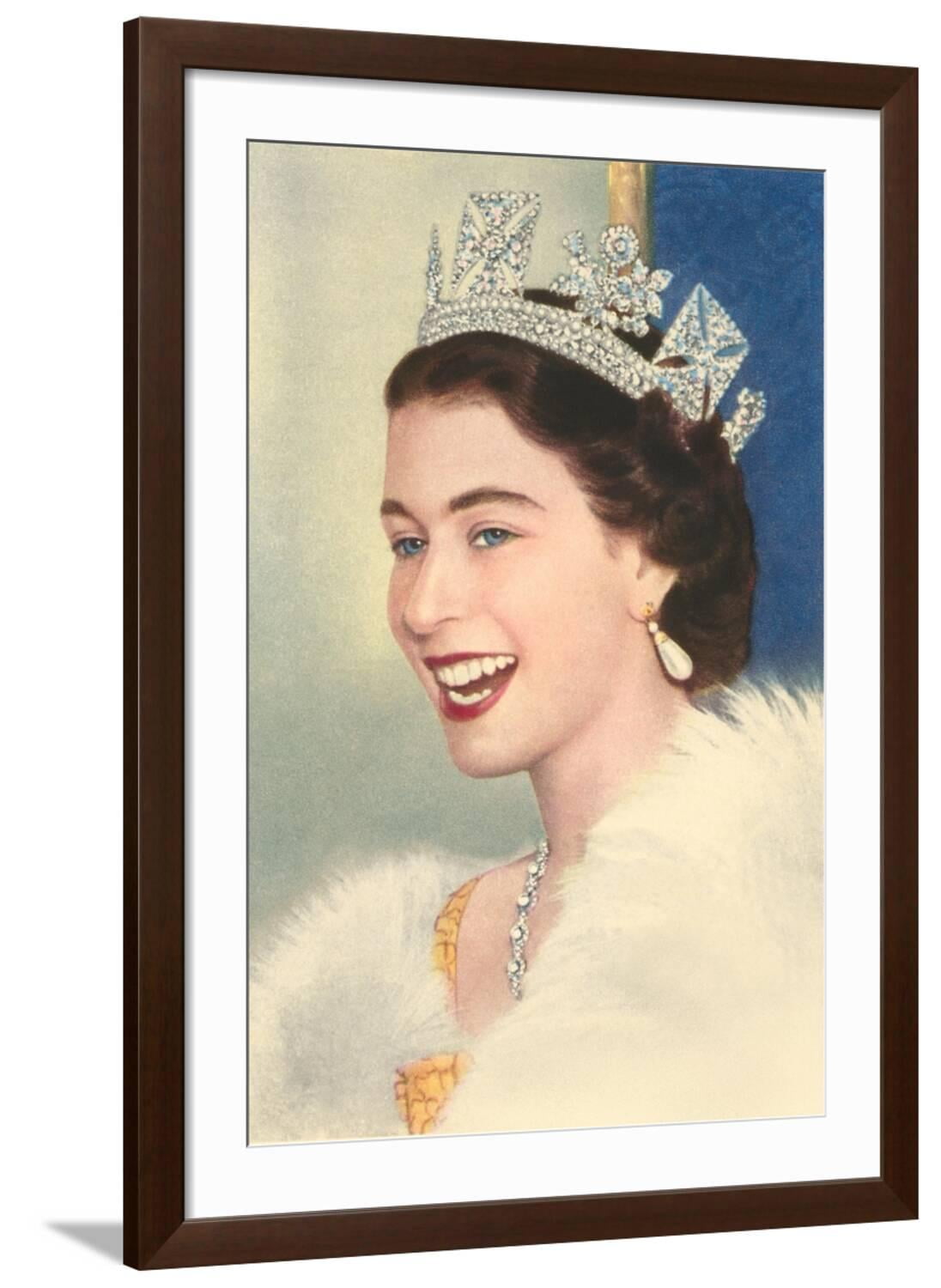 Art.com Queen Elizabeth II Art Print, Brown Frame Wall Art, 32" x 44 ...