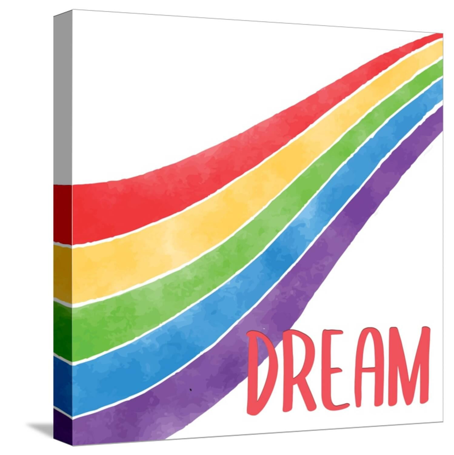 Art.com Rainbow Brave 4 Stretched Canvas Print Wall Art by Kimberly ...