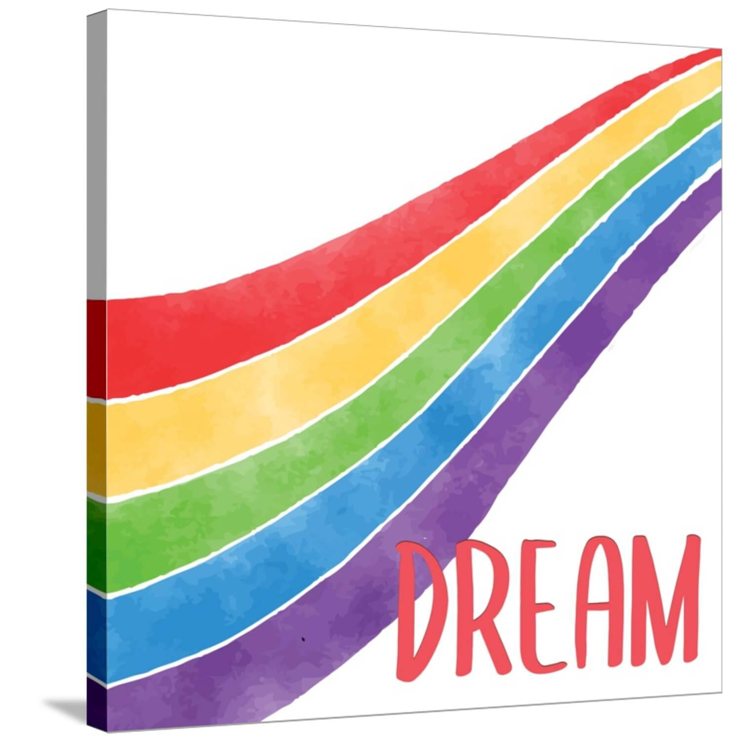 Art.com Rainbow Brave 4 Stretched Canvas Print Wall Art by Kimberly ...