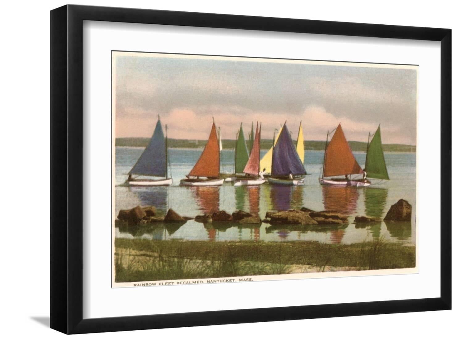 Art.com Rainbow Fleet, Nantucket, Massachusetts Art Print, Black Frame ...