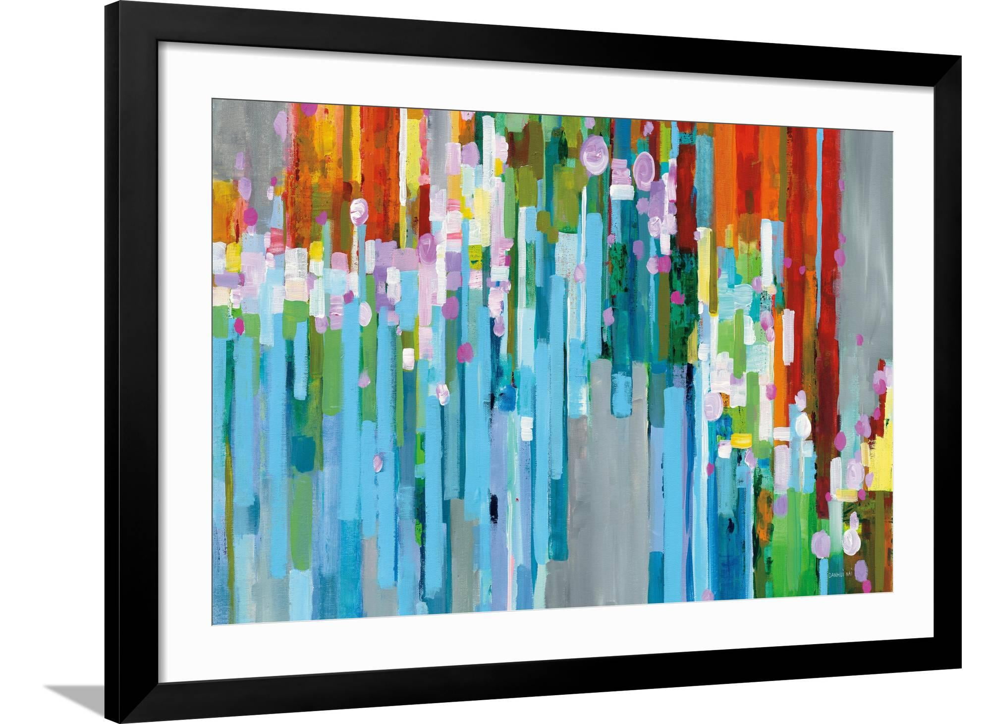 Art.com Rainbow of Stripes Crop Art Print by Danhui Nai, Black Frame ...