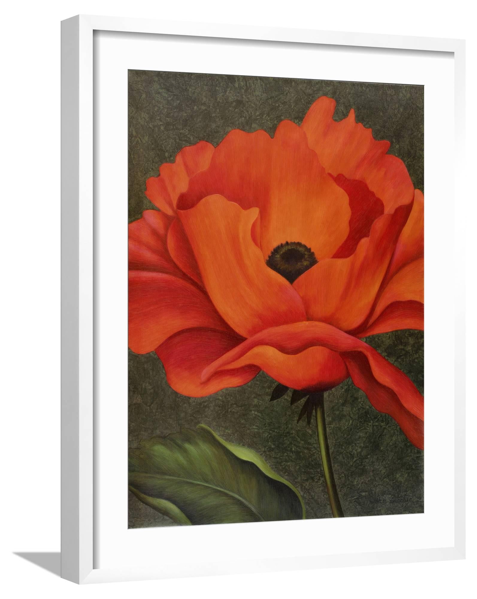 Art.com Red Poppy Giclee Print by John Zaccheo, White Frame Wall Art ...