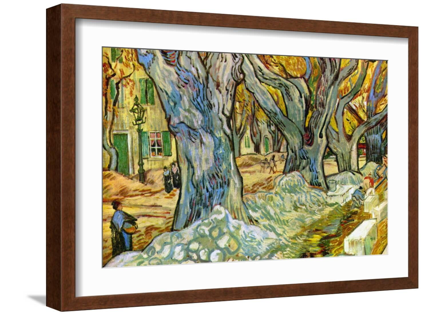 Art.com Roadman by Van Gogh Art Print by Vincent van Gogh, Brown Frame ...