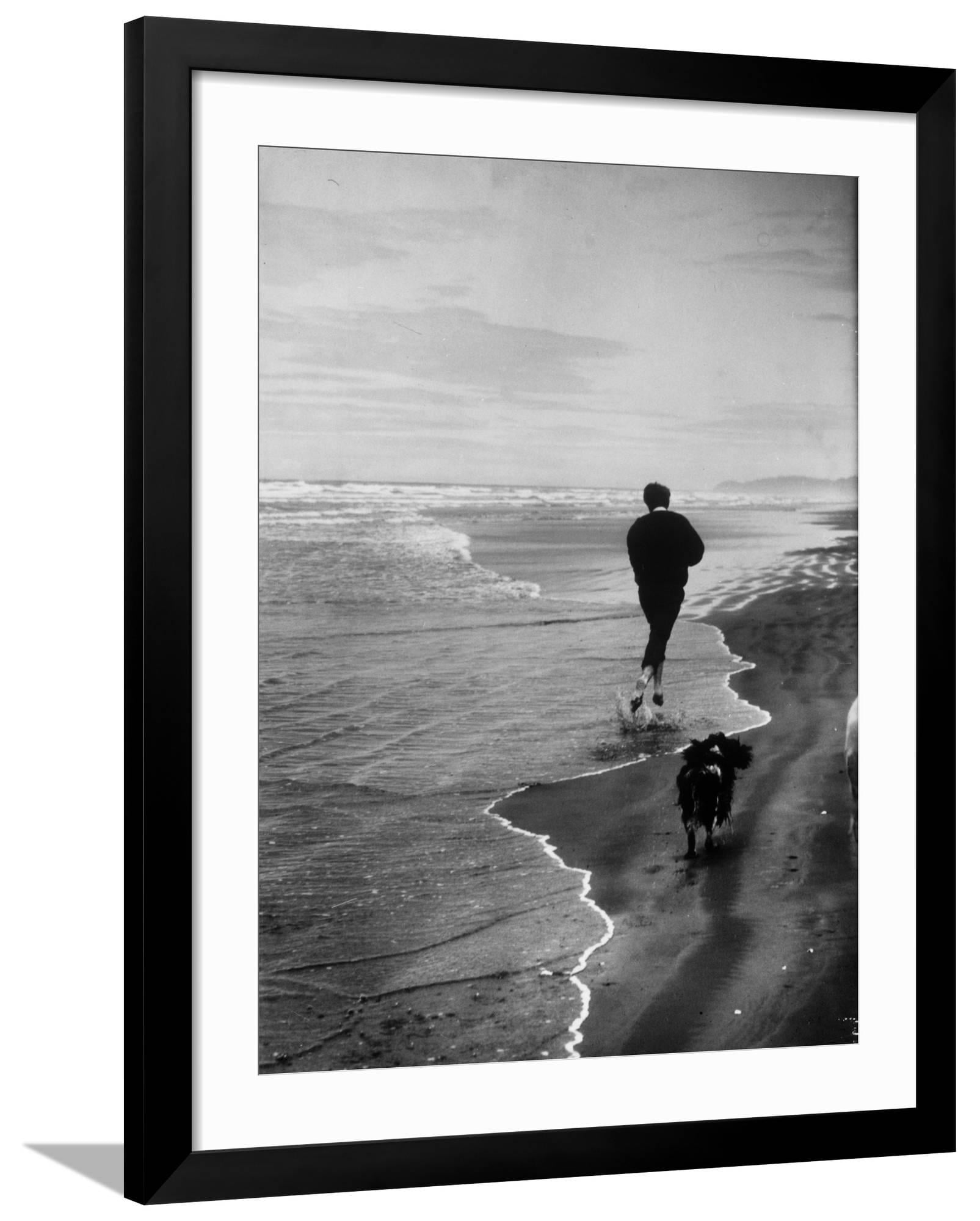 Art.com Robert F. Kennedy Running on the Beach with His Dog Freckles Photographic Print by Bill ...