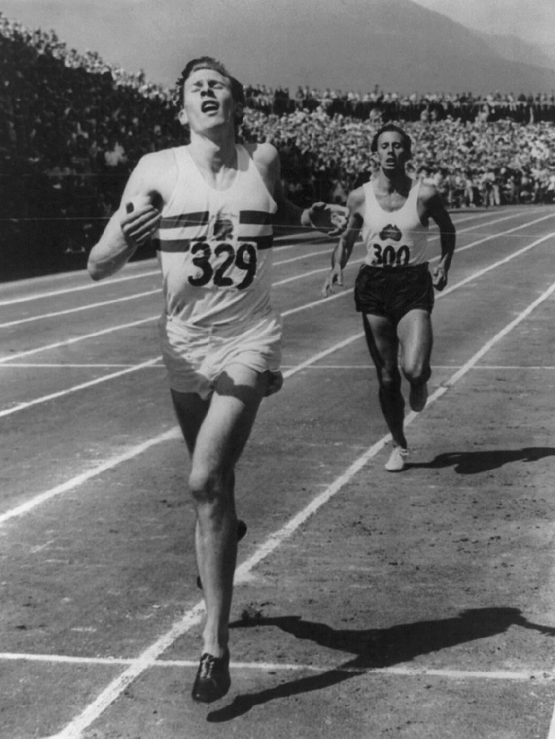 Art.com Roger Bannister Leads John Landy of Australia across the Finish ...