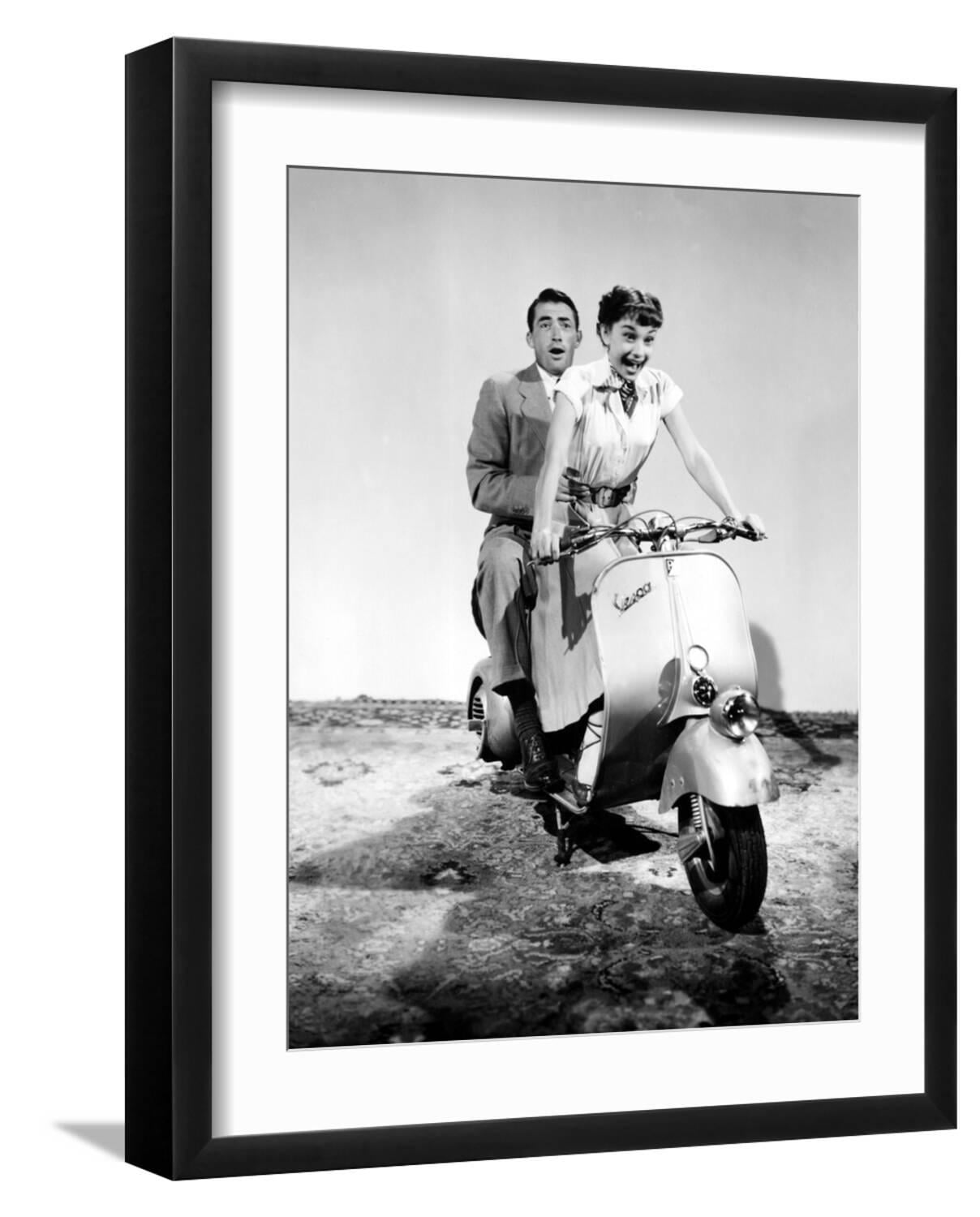 Art.com Roman Holiday, Audrey Hepburn, Gregory Peck, 1953 Photo, Black ...