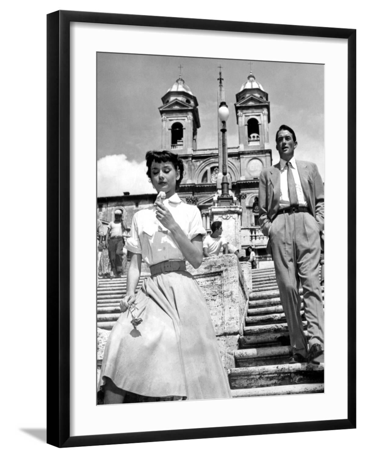 Art.com Roman Holiday, Audrey Hepburn, Gregory Peck, 1953 Photo, Black ...