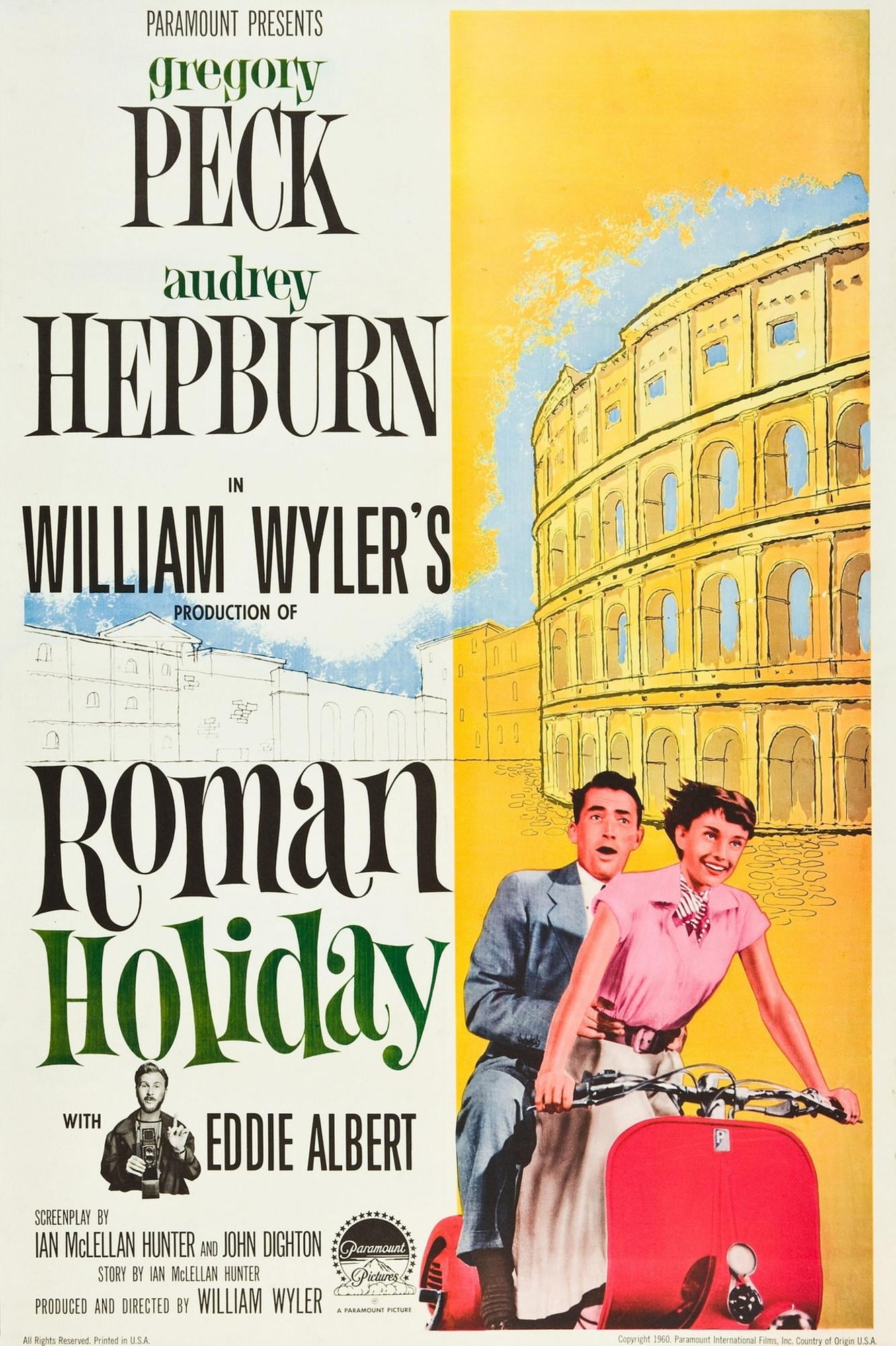 Art.com Roman Holiday, Eddie Albert, Gregory Peck, Audrey Hepburn, 1953 ...