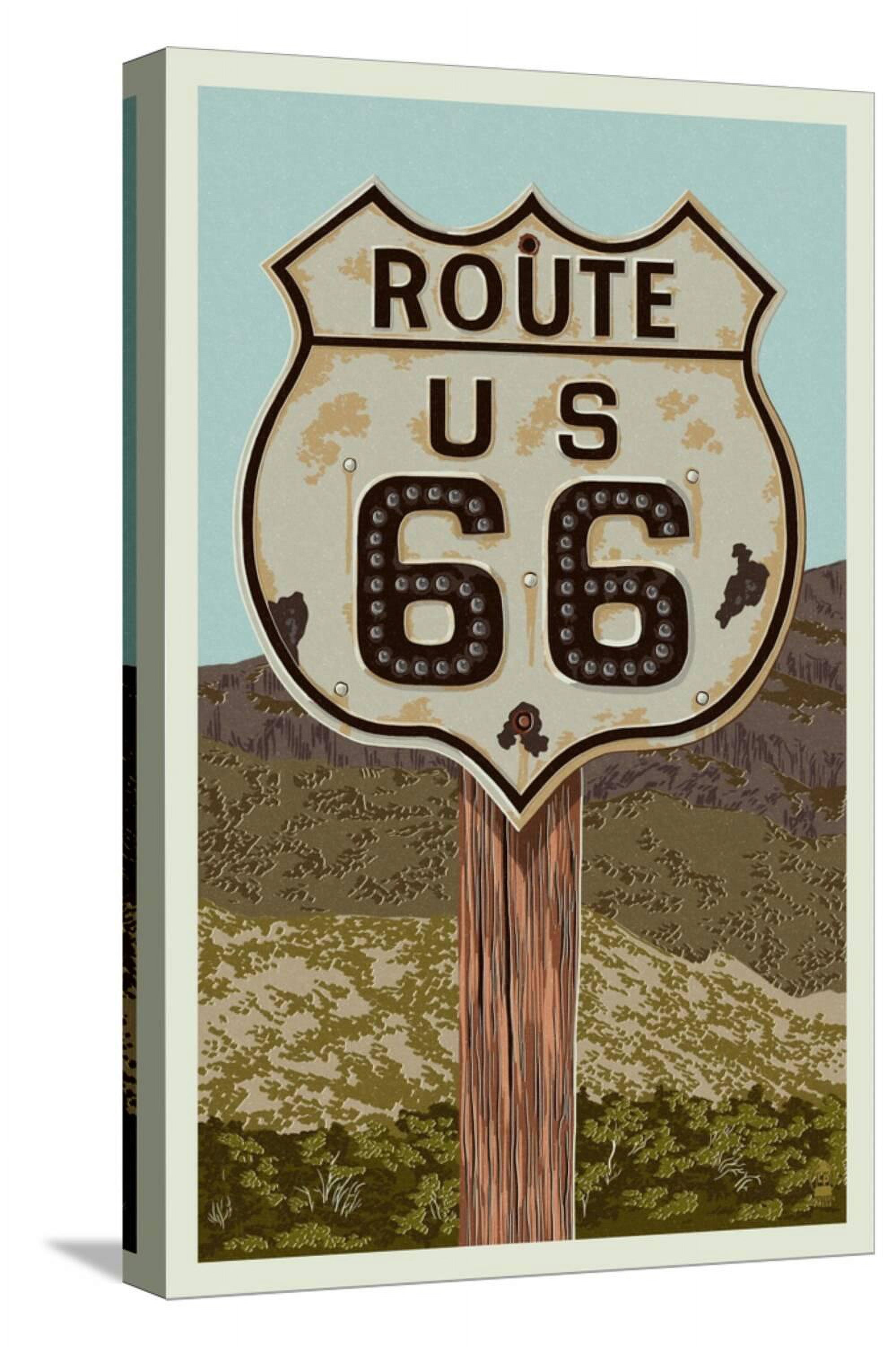 Art.com Route 66 Stretched Canvas Print Wall Art by Lantern Press, 12 ...