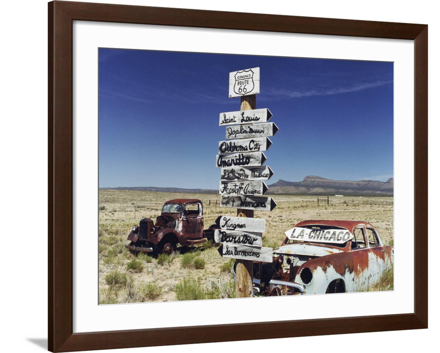 Art.com Route 66 Which Cross United States from Los Angeles to Chicago ...