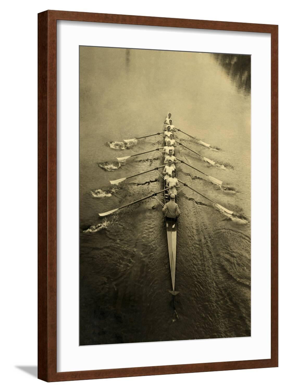 Art.com Rowing Crew Art Print, Brown Frame Wall Art, 21" x 29 ...