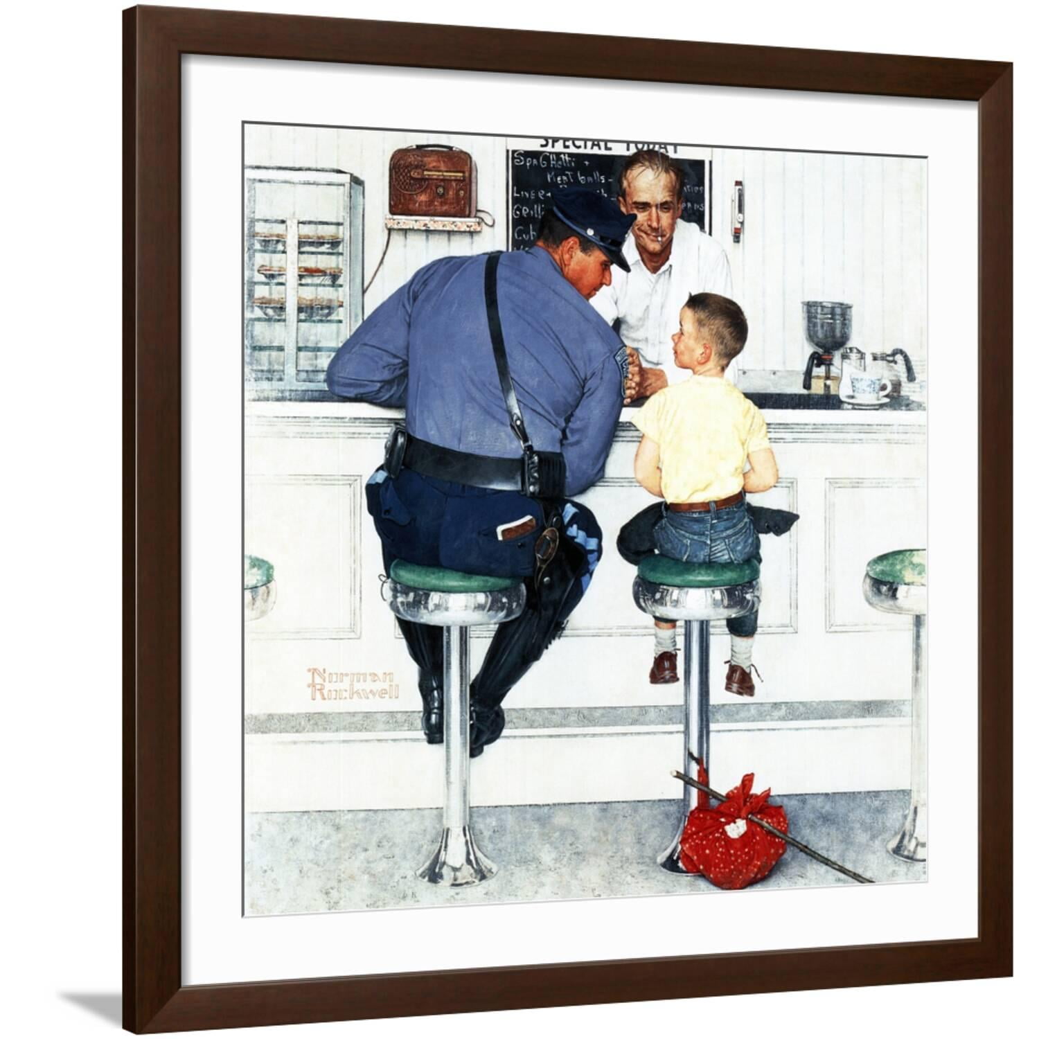 Art.com Runaway, September 20,1958 Giclee Print by Norman Rockwell, Brown Frame Wall Art, 38" x ...