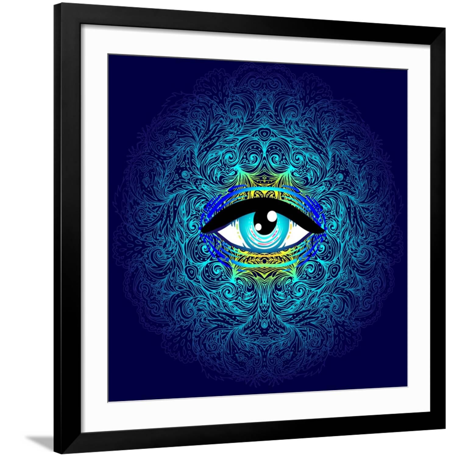 Art.com Sacred Geometry Symbol with All Seeing Eye in Acid Colors ...