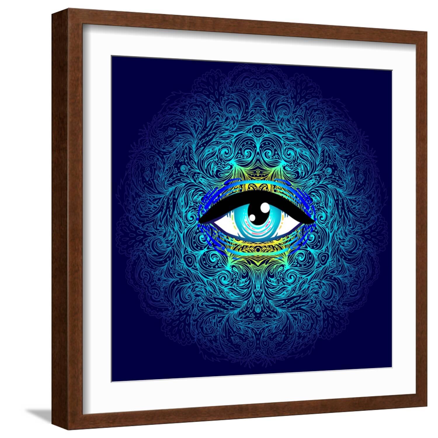 Art.com Sacred Geometry Symbol with All Seeing Eye in Acid Colors ...