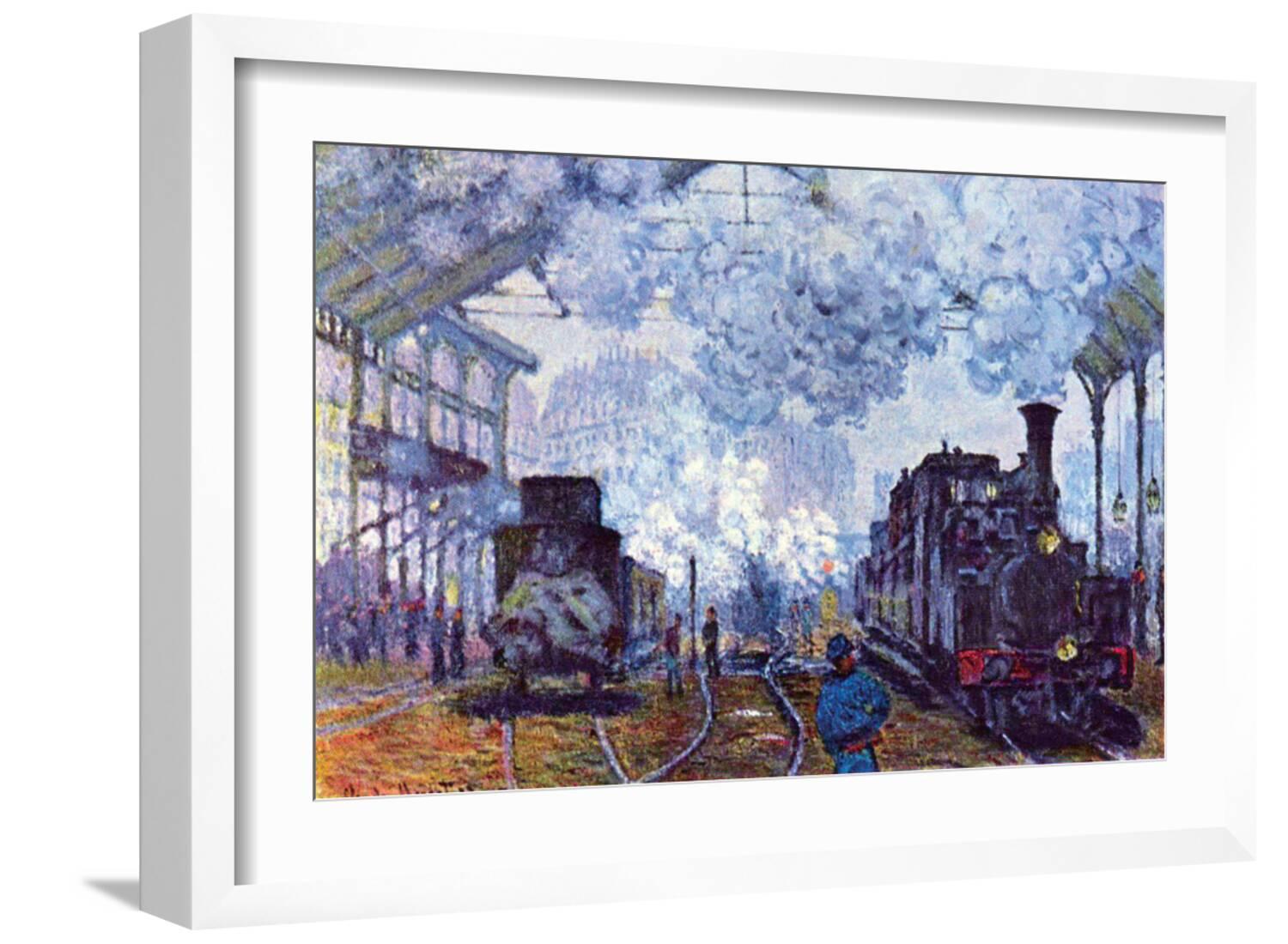 Art.com Saint Lazare Station In Paris, Arrival of a Train Art Print by ...