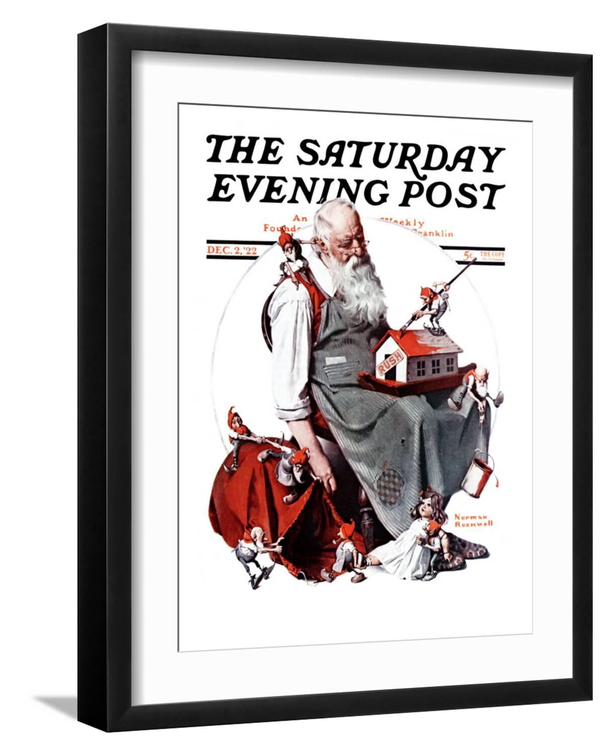 Art.com Santa with Elves Saturday Evening Post Cover, December 2,1922 ...