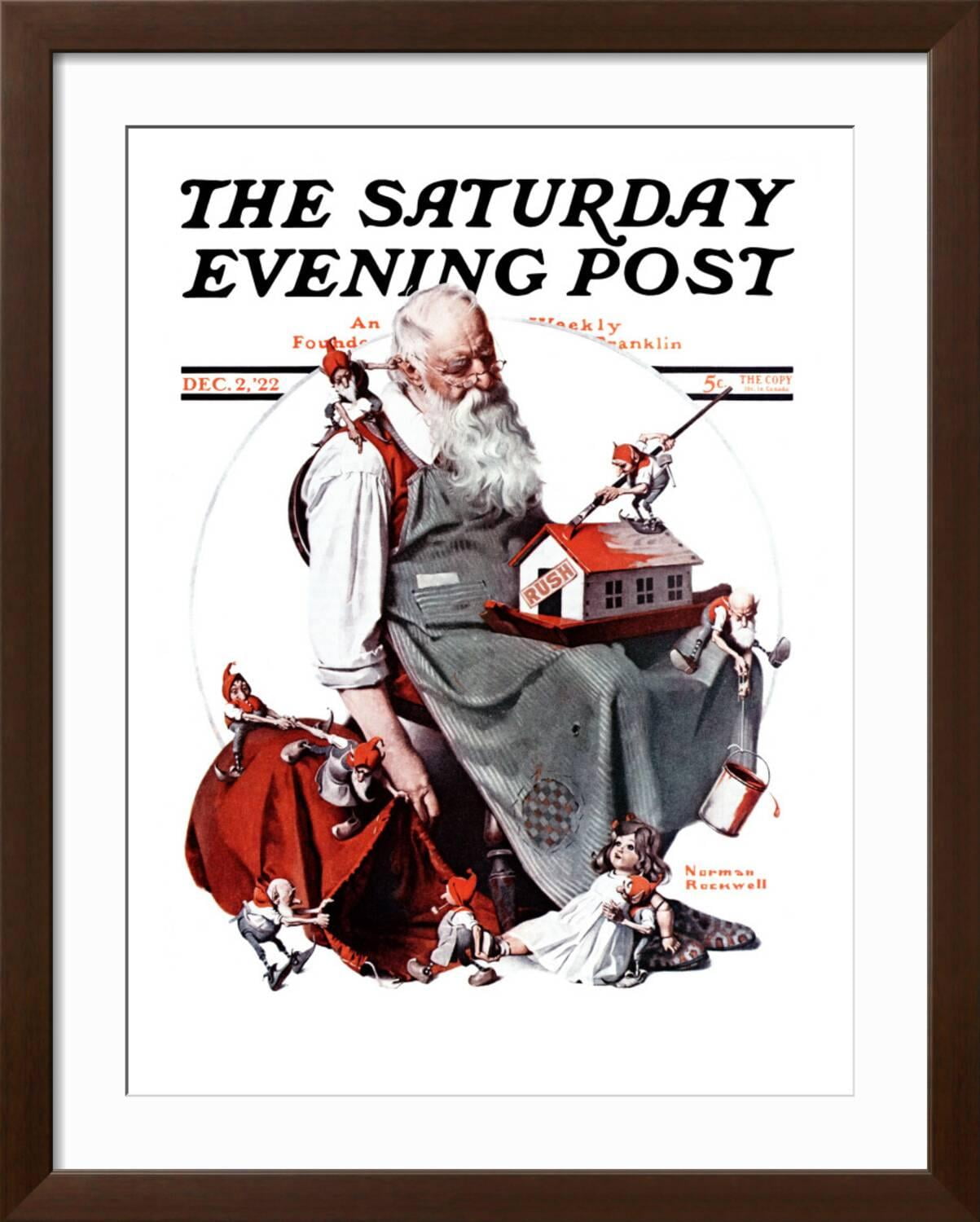 Art.com Santa with Elves Saturday Evening Post Cover, December 2,1922 ...